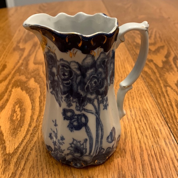 Accents | Antique Victoria Ware Blue Ironstone Pitcher With Gold 45 ...